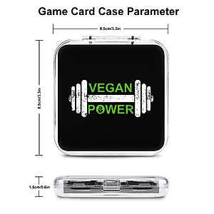 Vegan Power Game Card Storage Case Hard Protective Organizer Box For Nintendo Switch (12 Slot Clear Shell)