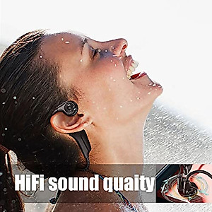 ESSONIO Bone Conduction Headphones Open Ear hradphones Bluetooth IPX7 Waterproof Headphones for Sport Open Ear with 32G Memory Running Headphones Black