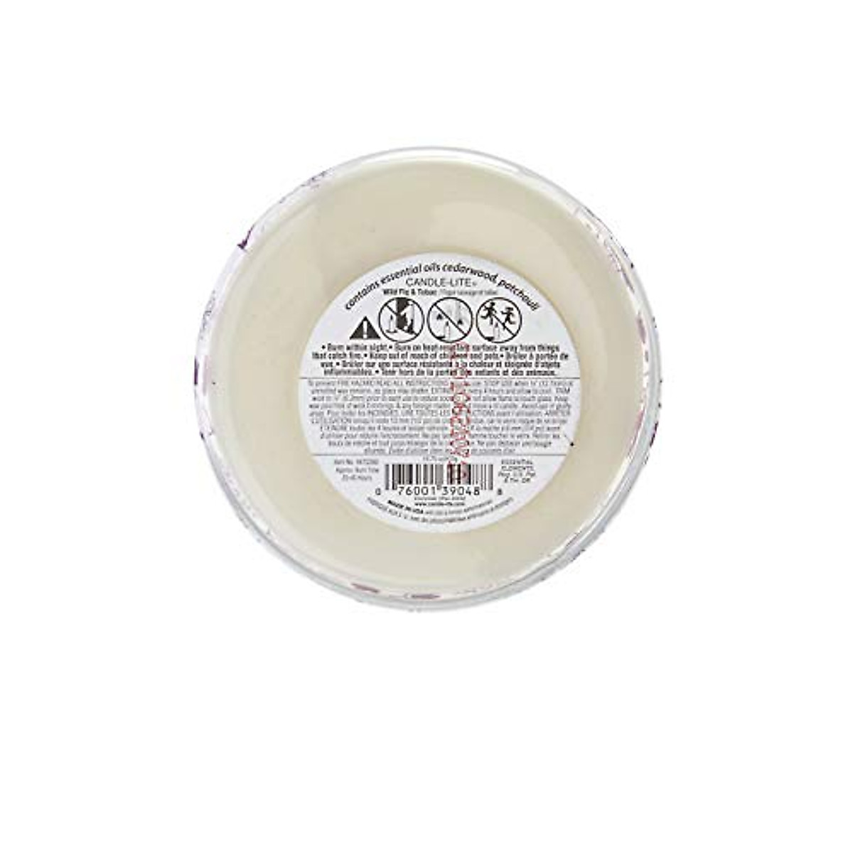 Essential Elements by Candle-Lite Company Scented Wild Fig & Tobac 3-Wick Jar Candle, 14.75 oz, Off White