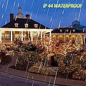 FUNPENY 164FT 500 LED Christmas Indoor Outdoor Decorative String Lights, 8 Modes Waterproof Green Wire LED Fairy Light for Christmas Party Wedding Garden Home Decoration (Warm White)