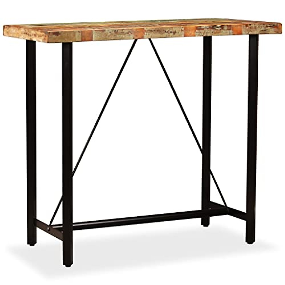 AJSEOYBS Dining Table Mid-Century Vintage Kitchen Table for Person for Dining Room Balcony Cafe Bar,Bar Table Solid Reclaimed Wood 47.2"x23.6"x42.1"