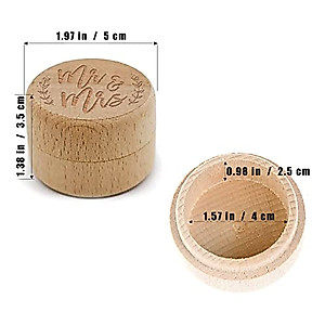 Mr and Mrs Engraved Rustic Vintage Wood Engagement Jewelry Storage Ring Box, Wooden Ring Holder for Girlfriend Wife fiancee Couple Lover Wedding Anniversary Ceremony Valentines Day Gift