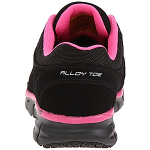 Skechers for Work Women's Synergy Sandlot Lace-Up, Black/Pink, 7.5 XW US