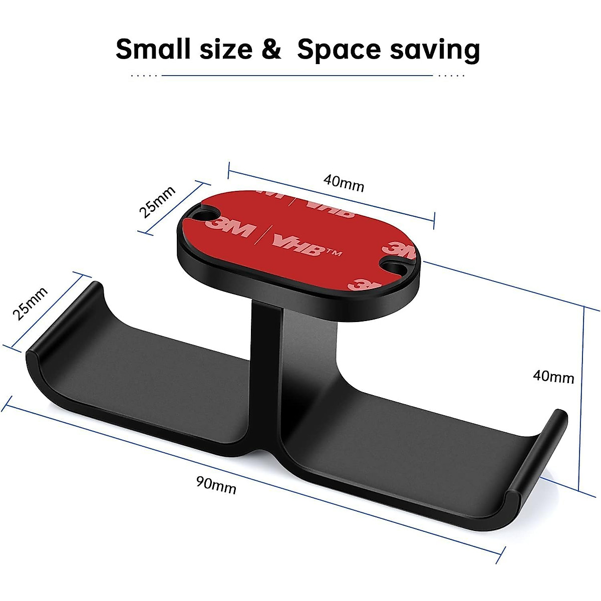 aceyoon Headphone Stand Hanger Under Desk Designed Aluminum Headphone Holder Hook 90° Rotatable Headsets Adhesive & Screws Universal Compatible with PC Gaming DJ Headsets