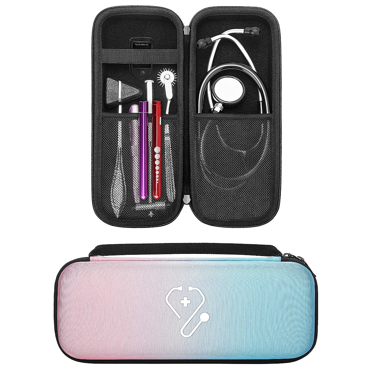 YINKE Stethoscope Case for 3M Littmann Classic III/Cardiology IV/Lightweight II S.E. & MDF Acoustica Stethoscope, Hard Organizer Storage Bag for Nurses and Doctors Accessory (Gradient)