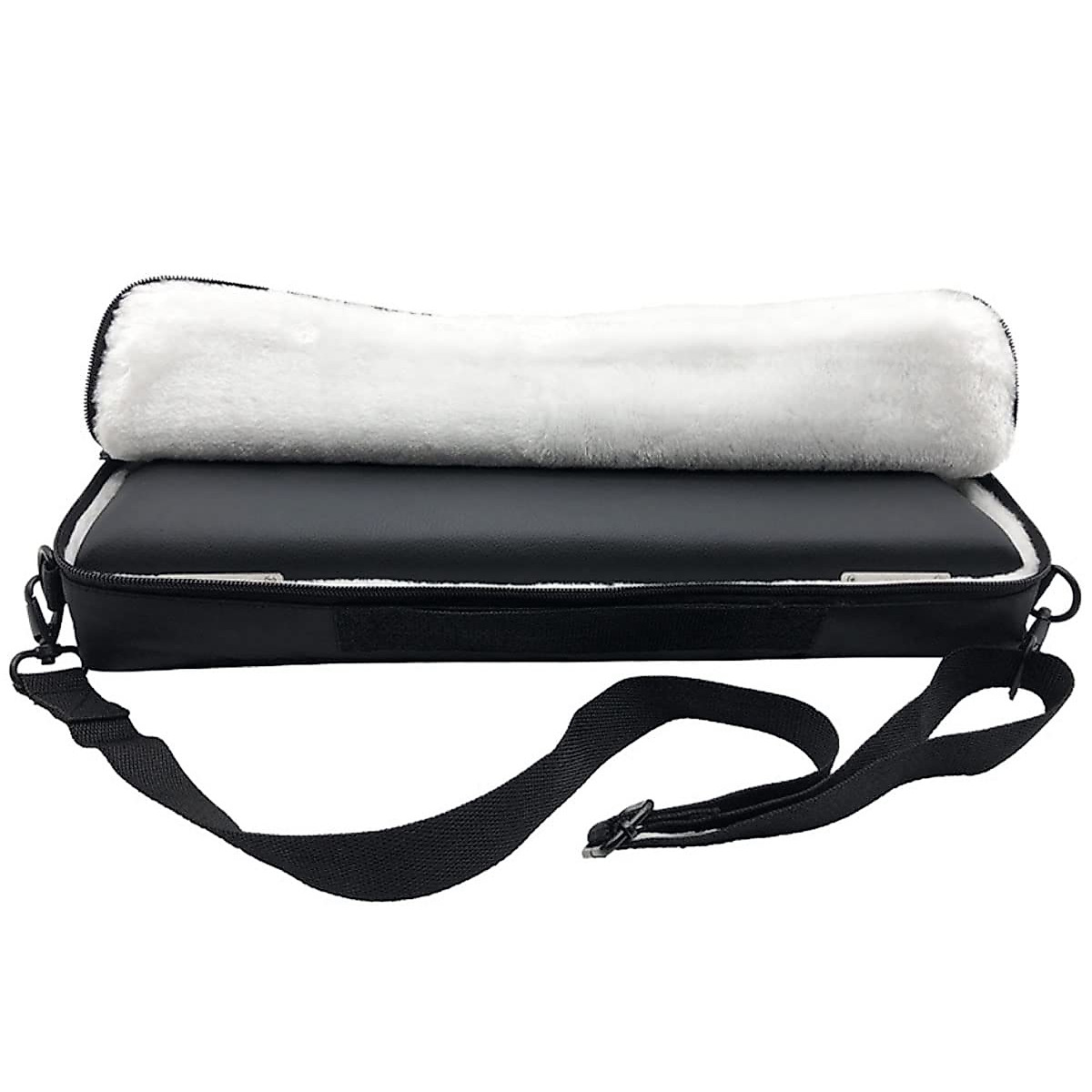 Jiayouy Lightweight 17 Hole Flute Case Cover Bag Carry Bag with Adjustable Shoulder Strap & Plush Lining Black 17.3"x 3.5"x 2.17"