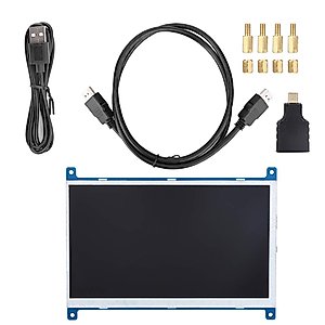 Sutinna LED Backlight 7 Inch Monitor True IPS HD Widescreen Upgraded Game Display No Driver 1024x600 for Raspberry Pi/BB Black