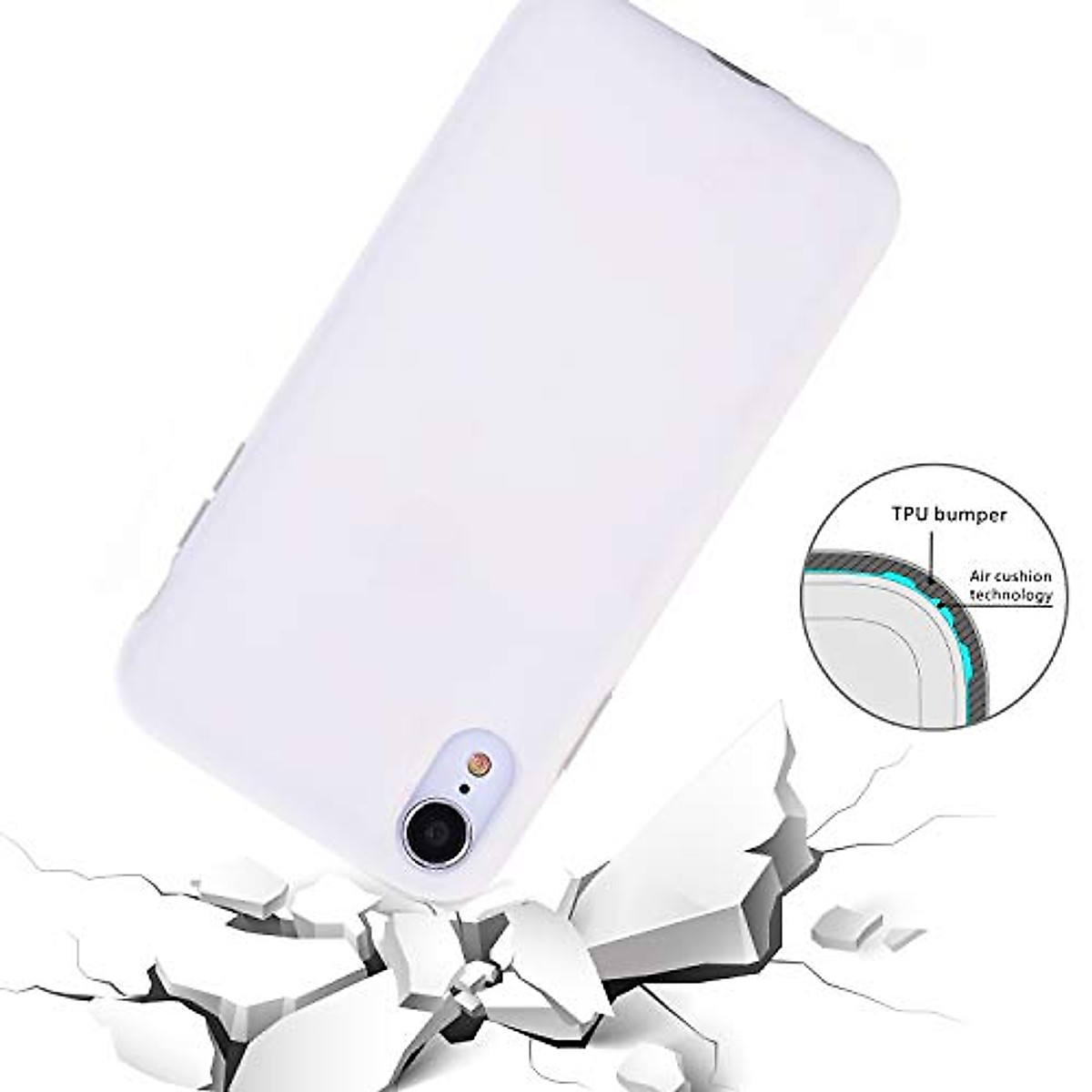 BAISRKE Case for iPhone XR, Hybrid Heavy Duty Protection Case Hard Plastic & Soft TPU Sturdy Shockproof Armor High Impact Resistant Cover for iPhone XR [White]