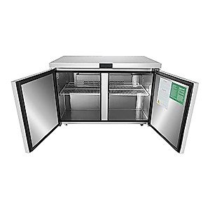 AtosaUSA MGF8402GR 48.25'' 2 Section Undercounter Refrigerator with 2 Left/Right Hinged Solid Doors and Side/Rear Breathing Compressor