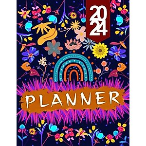weekly and monthly planner 2024: For a More Organised | Flowers | from January to December 12 months