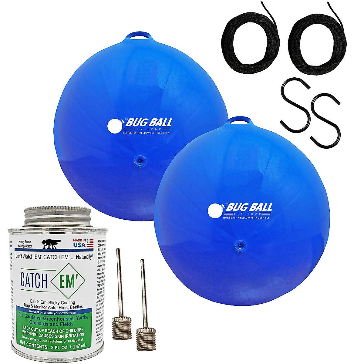 Deer Fly Ball 2 Pack Starter Kit Complete - Odorless Eco-Friendly Biting Fly and Insect Killer with NO Pesticides or Electricity Needed, Kid and Pet Safe