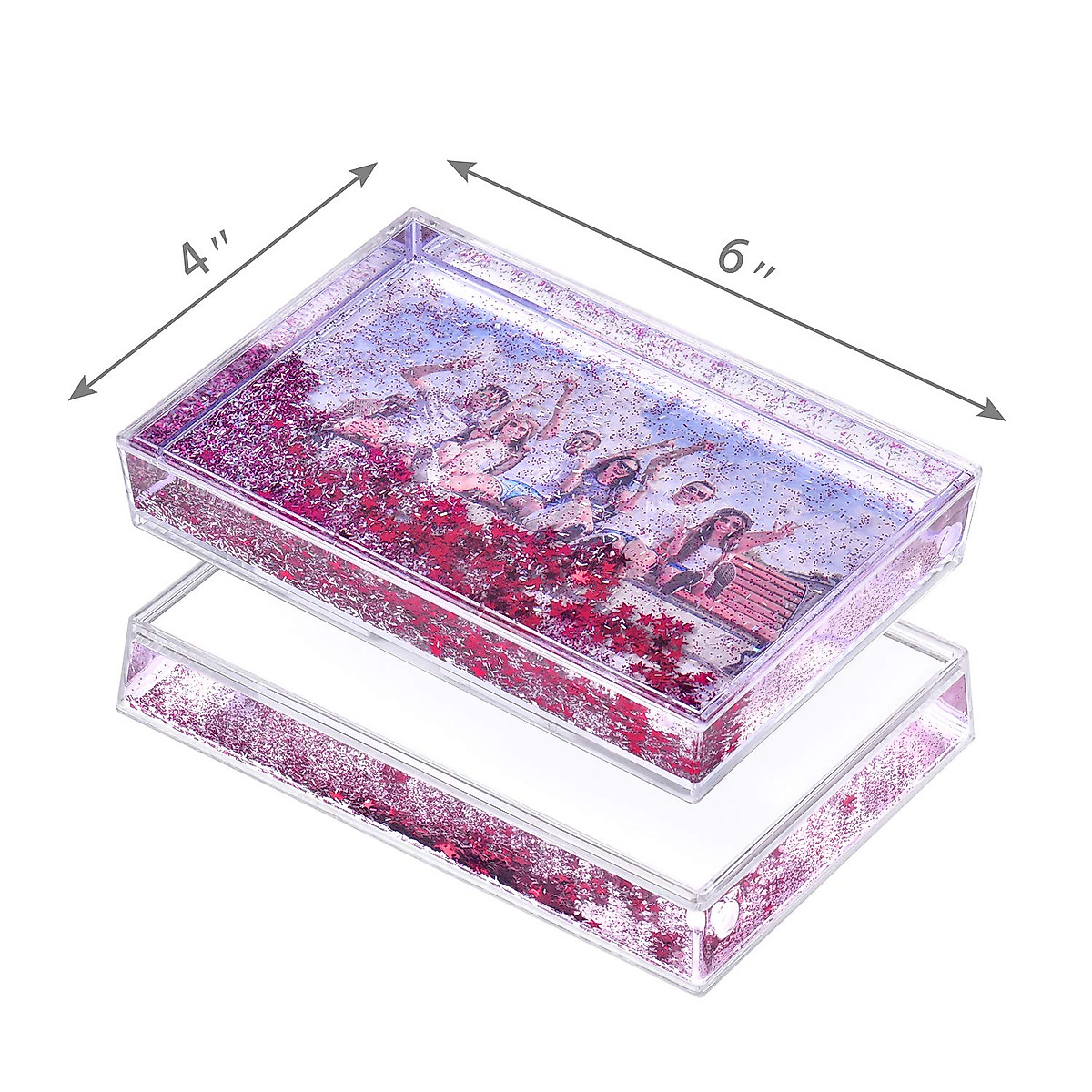 Kingho Glitter Picture Frame Cute Liquid Acrylic Photo Frames for Family Friends Couples Gifts, Mount for 4x6 inch (10x15 cm) Picture