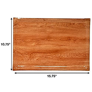 10 Wood Rectangle Trays Rustic Brown Wooden Look Serving Platters 10.75" x 15.75" Heavy Duty Disposable Paper Cardboard Tray for Dessert Cupcake Display Birthday Parties Weddings Table Decor & More