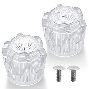 LIBERAQUAR Shower Knob Replacement, Compatible with Phoenix Mobile Home Sink Tub Shower, Acrylic Bathtub Knobs Parts, Clear Faucet Handles with 17pt Spline Point Broach Center Hole(1 Pair)