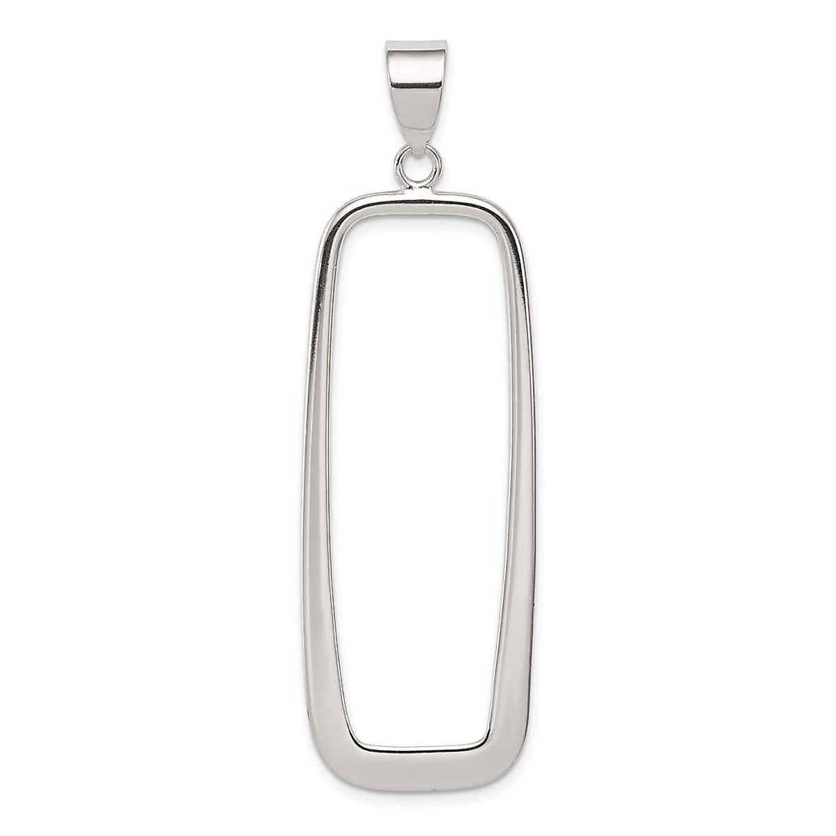 Sterling Silver Rectangle Pendant QQP733