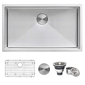 Ruvati 30-inch Undermount 16 Gauge Tight Radius Kitchen Sink Stainless Steel Single Bowl - RVH7300
