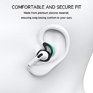 Ear Hooks Covers Tips for Airpods Pro Earbuds,Anti Slip Silicone Eartips Replacement Compatible with AirPods 3rd 2019-Black 3 Pair(Not Fit in Charging Case)