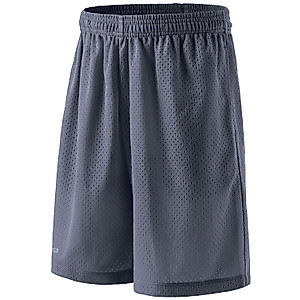 TSLA Boy's Athletic Shorts, Quick Dry Pull On Basketball Running Shorts, Active Sports Workout Gym Shorts, Quick Dri Mesh 1pack Dark Grey, 18