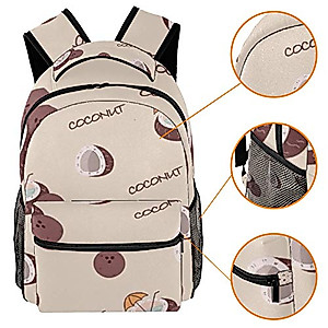 Coconuts and coconut juice Backpack Double Strap Shoulder Bag Lightweight Book Bags Laptop Backpack Waterproof Casual Daypack for Travel Work
