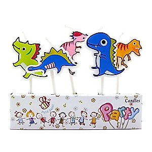 Ornerx Dinosaur Themed Birthday Cake Candles