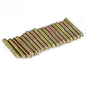 80Pcs M5 Dowel Screw Double Ended Screws Self-Tapping Threaded Bolts Hanger Bolts Studs