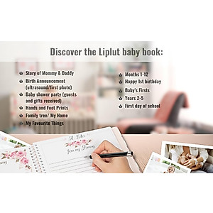 Baby Book Memory – Keepsake Album Baby Girl First 5 Year Events Pregnancy to Age 5 – Pink