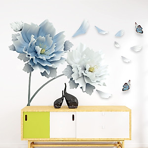 DERUN TRADING DIY WALL DECORATION(Home Personalized Design) Flowers Peel and Removable Adhesive Sticker