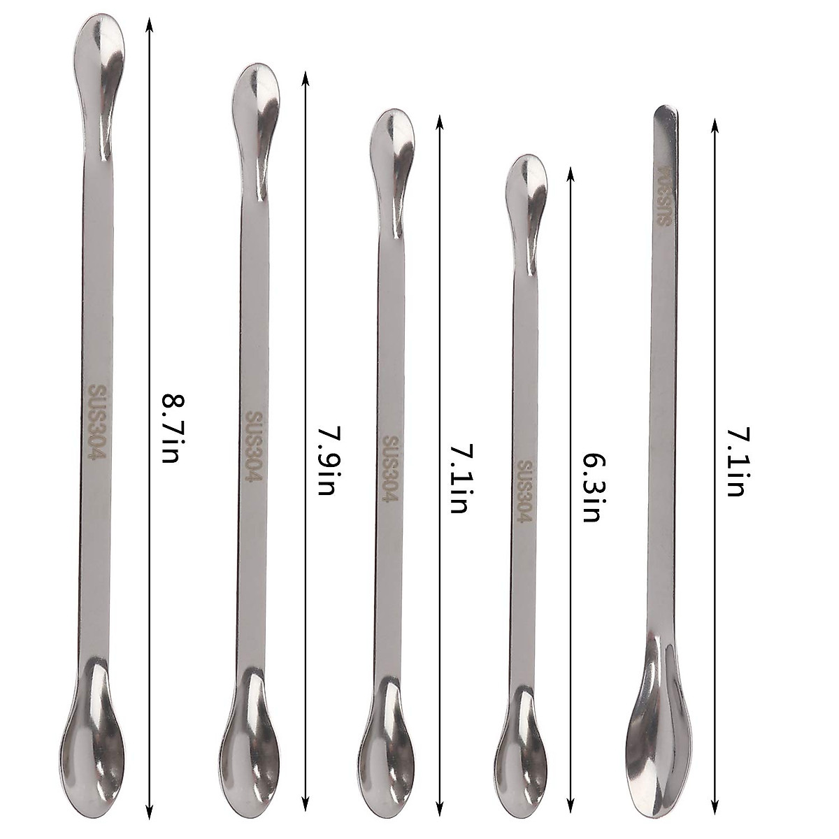 24 Pieces Stainless Steel Lab Spatula Micro Lab Scoop Stainless Steel Micro Spatula for Powders Gel Cap Filler