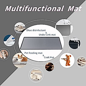 Under Sink Mat for Kitchen Waterproof, 34" x 22" Silicone Under Sink Liner, Hold up to 3.3 Gallons Liquid, Kitchen Bathroom Cabinet Mat and Protector for Drips Leaks Spills Tray