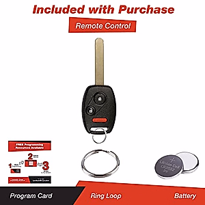 KeylessOption Keyless Entry Remote Control Uncut Car Ignition Key Fob Replacement for N5F-S0084A