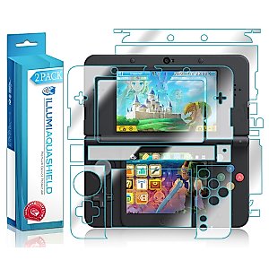 ILLUMI AquaShield Front + Back Protector Compatible with Nintendo 3DS (2015,Standard Version)(2-Pack) HD Clear Screen Protector No-Bubble TPU Film