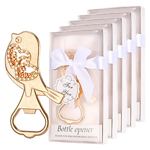 Winocbxt 50 Packs Love Forever Bottle Openers for Wedding Favors to Guests ,Bridal Shower Party Gifts , Souvenirs or Decorations with Gift Package (Lovebird)
