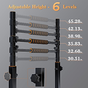 Sportsroyals Dip Bar, Adjustable Parallel Bars for Home Use, Dip Station with 6 Height Level & 1200LBS Weight Limit
