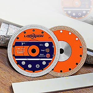 7 Inch Super Thin Diamond Tile Blade Porcelain Cutting Blade, Dry or Wet Cutting Ceramic Granite Marble