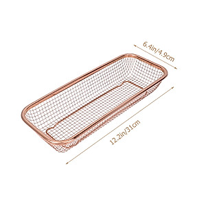 Cabilock Desktop Utensil Basket Utensil Drawer Organizer Chopsticks Storage Basket Cutlery Tray Silverware Flatware Kitchen Utensil Cutlery Tray for Home Shop Rose Gold