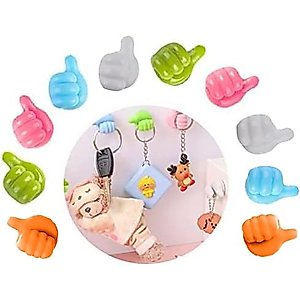 Unityown 10PCS Creative Thumb Wall Hooks for Hanging Glossy Multifunct Nails-Free Finger Adhesive Hooks -Student Dormitory Kitchen Bedroom Car Charging Cable Hanging Hooks