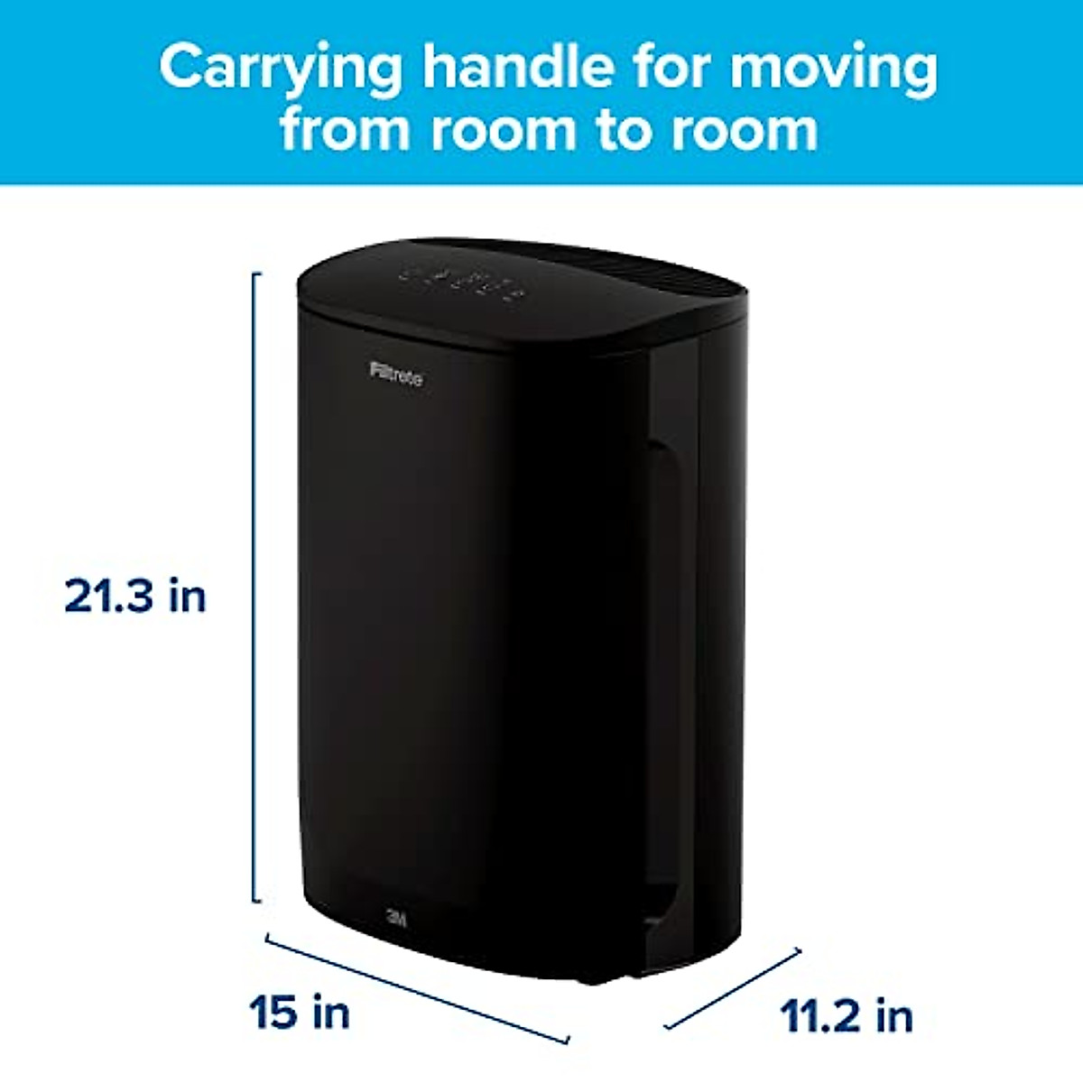 Filtrete Air Purifier, Large Room with True HEPA Filter, Captures 99.97% of Airborne particles such as Smoke, Pollen, Bacteria, Virus for 250 Sq. Ft. Office, Bedroom, Kitchen, FAP-C03BA-G2, Black