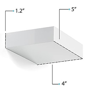 brightmaison Modern Display Ledge Floating Shelf Décor Set of 3 White Shelves Each 4 x 5 inch with Concealed Metal Bracket for Stable Wall Mount