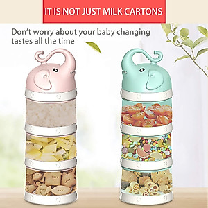 Baby Milk Powder Formula Dispenser, Stackable Formula Dispenser Container Mixie Bottle for Travel, Large Capacity Formula Holder and Snack Storage, Non-Spill, Powder Leakage Free, BPA Free (Pink)