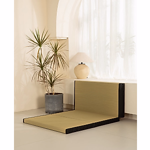 MustMat Thick Tatami Mat Twin XL Floor Mattress Japanese Tatami Bed with Storage Bag 39 x 80 x 2 in (Black)