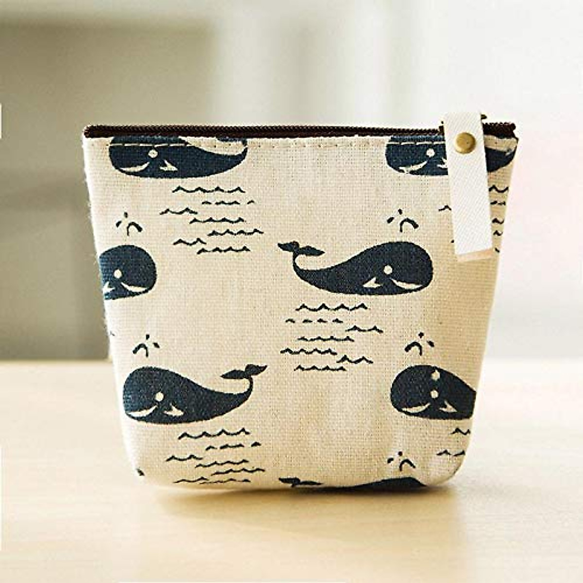 Bonwete 5 PCS Pencil Bag Pen Case Flower Floral Canvas Pencil Pen Case Multi-functional Cosmetic Makeup Bag Set Coin Purse
