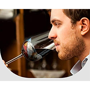 Bezrat Red Wine Glasses Set of 2, Hand Painted Wine Glass, Drinkware Essentials, 11" H, 28oz Wine Lover Large Glass, Glassware Gifts Ideas for Women Inspired by 'Duomo di Milano' Mothers Day (Red)