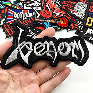 36PCS Heavy Metal Rock Music Patches Iron on Rock Music Badges Hippie Punk Stickers for Clothes (E)