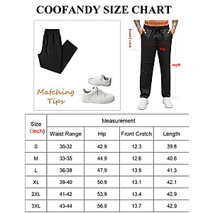 COOFANDY Men's Casual Drawstring Pants Regular Fit Elastic Waist Cotton Basic Straight Leg Cargo Pants Black