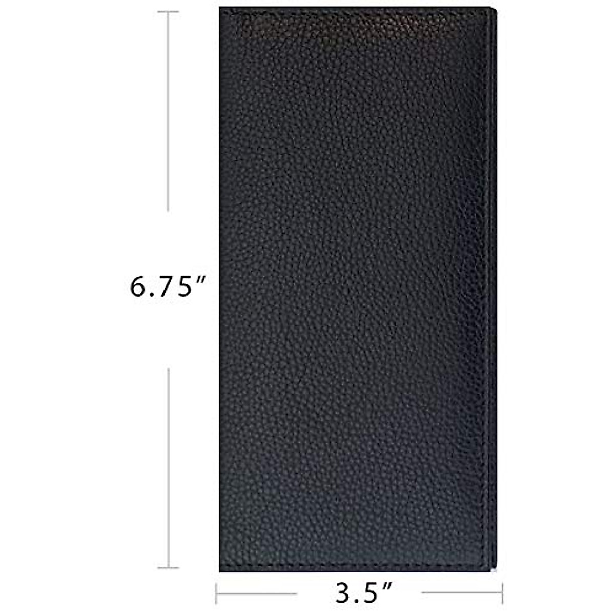 Black Basic Genuine Leather Checkbook Cover For Men & Women