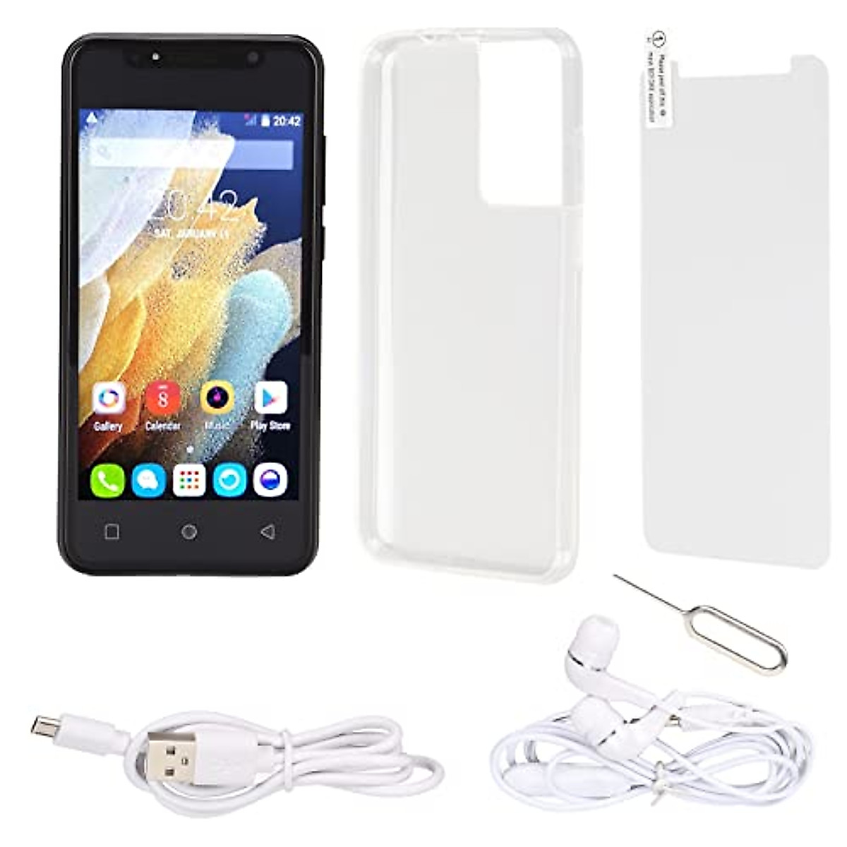 Yoidesu Unlocked Smartphones, S21 Ultra 6.1in 3G Dual SIM Unlocked Cell Phone, 1GB RAM + 8GB ROM, 5MP + 8MP Dual Camera, Face ID Android Phone with 2000mAh Battery(U.S. Plug)