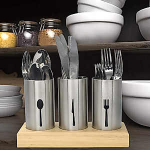 WSKC 4PC Flatware Caddy Holder Stainless Steel