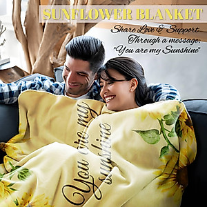 Sending Sunshine Gift, 12pcs Sunflower Gifts for Women, Get Well Soon Gifts Basket, Care Package, Unique Birthday Box with Inspirational Blanket Candle Thinking of You Her Sister Best Friend Mom Wife