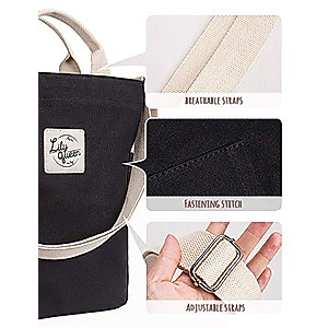 Lily queen Women Crossbody Canvas Tote Casual Shoulder Purse Bag Durable (Black)