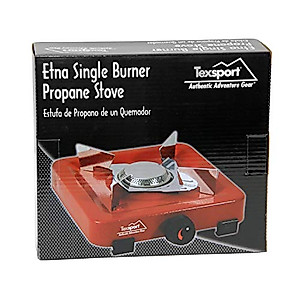 Texsport Compact Single Burner Propane Stove for Outdoor Camping Backpacking Hiking , Green